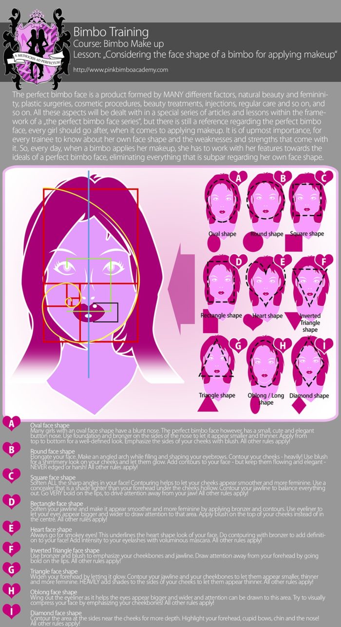 The PBA Guide to Bimbo Makeup – 10. Face shapes and Makeup - Pink Bimbo ...