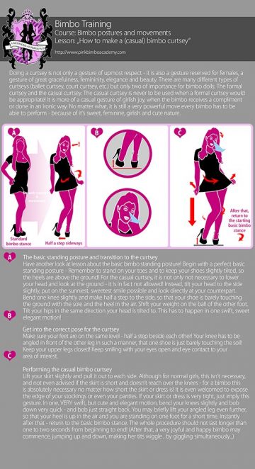 Bimbo training – “Bimbo postures and movements: How to make a bimbo curtsey“ - Pink Bimbo Academy