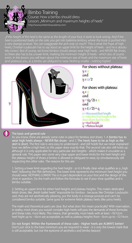 3. Lesson: “How a bimbo should dress: Introduction to heel heights ...
