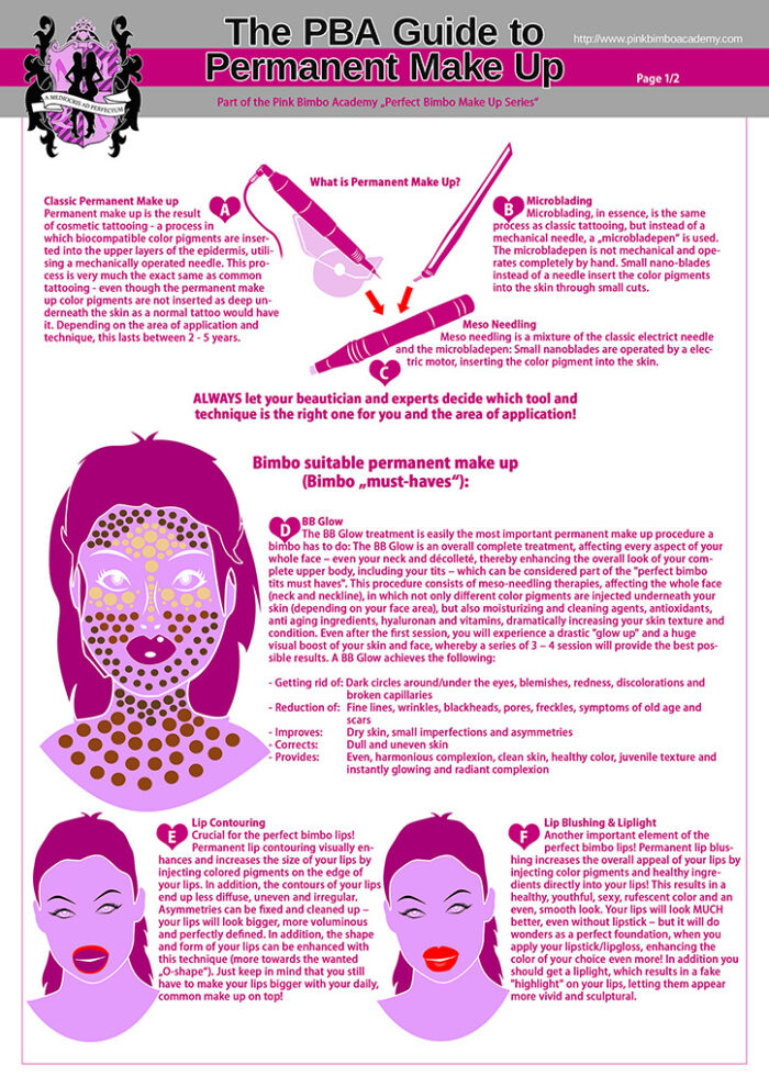 The PBA Guide to Bimbo Makeup – 21. Permanent Make up, Microblading ...